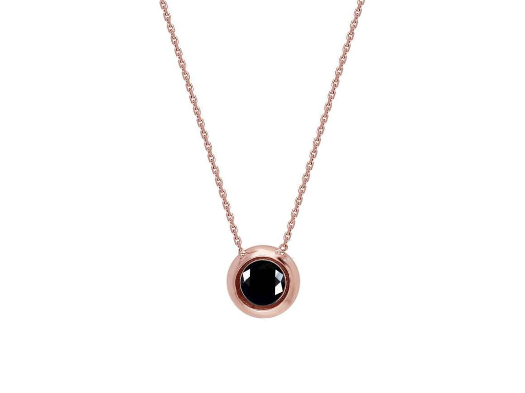 Black diamond solitaire necklace store